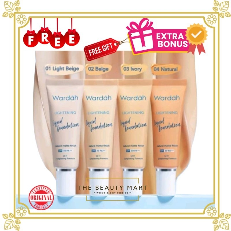 Jual [FREE GIFT] Wardah Lightening Liquid Foundation/Natural Matte ...