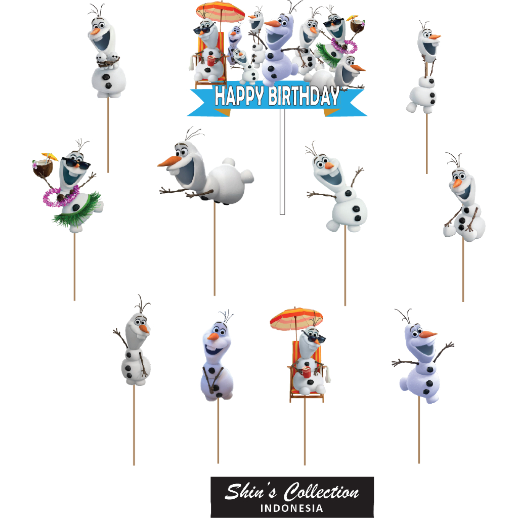 Jual Cake topper Olaf solo NEW isi 11 pcs | Shopee Indonesia