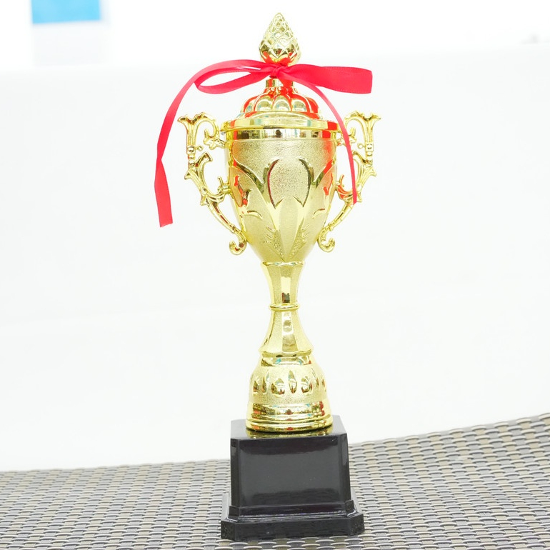 Jual Gold Cup Award Trophy (40cm) Plastic with Ribbons/Piala Mini Piala ...