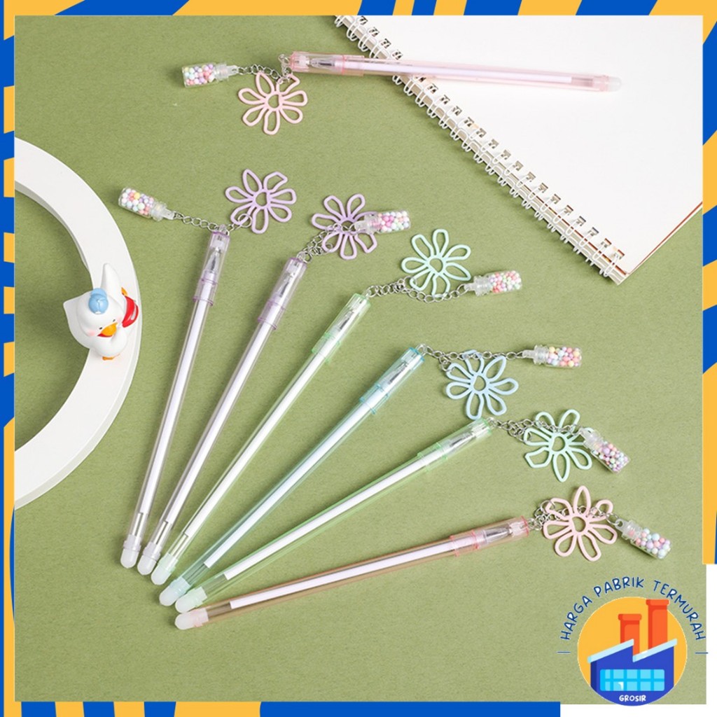 Jual HPT Pulpen Lucu Aesthetic Pena Gantungan Botol Bunga Fancy Pen ...