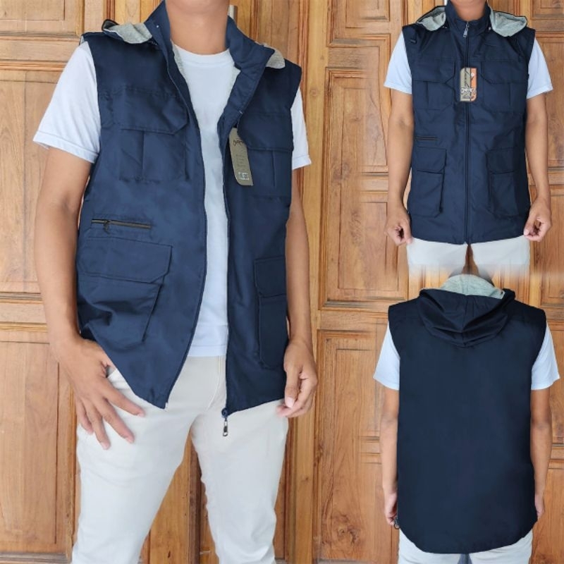 Jual Rompi kantong 4 / jaket rompi polos | Shopee Indonesia