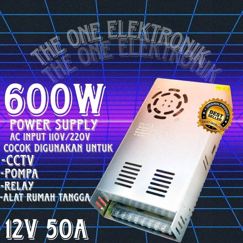 Jual Power Supply 12v 50A Power Supply 12 Volt 600Watt Murni 50a ...