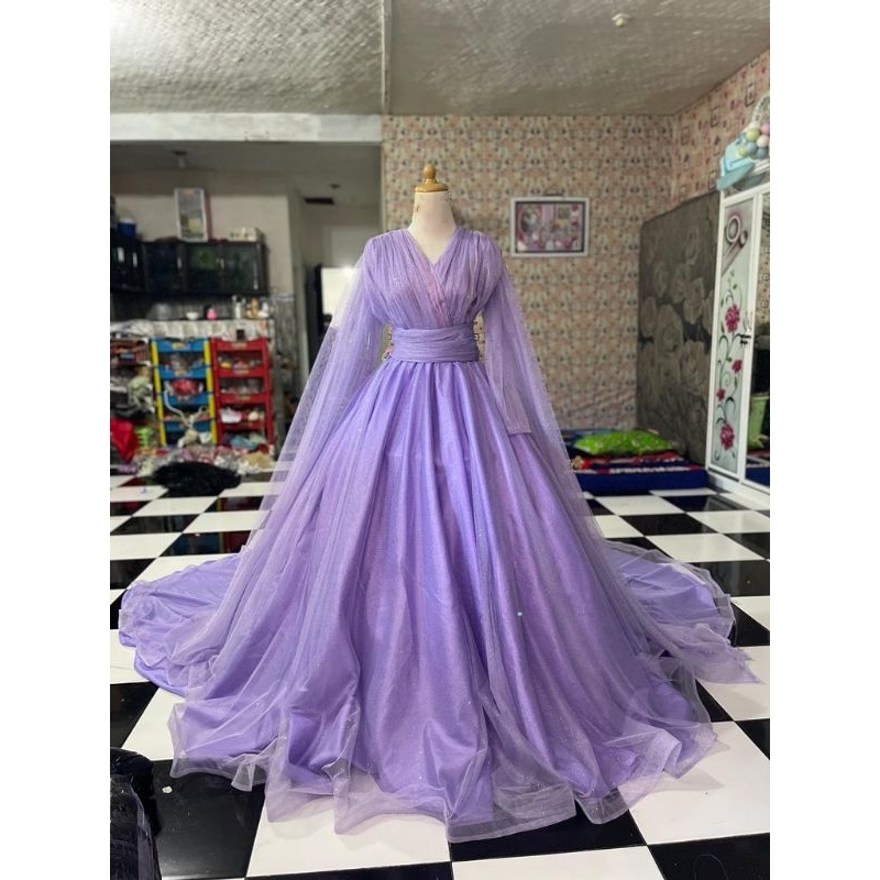 Jual gaun pengantin simpel dan mewah EKOR PANJANG | Shopee Indonesia