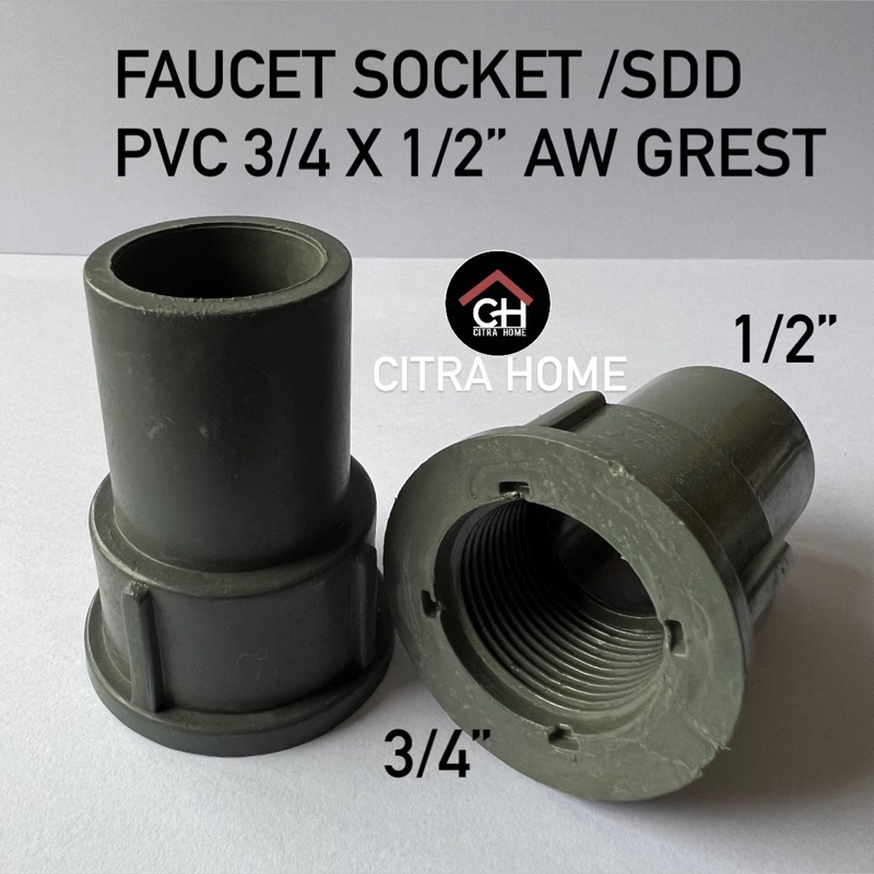 Jual Faucet Socket /SDD PVC AW 3/4 x 1/2” GREST | Shopee Indonesia