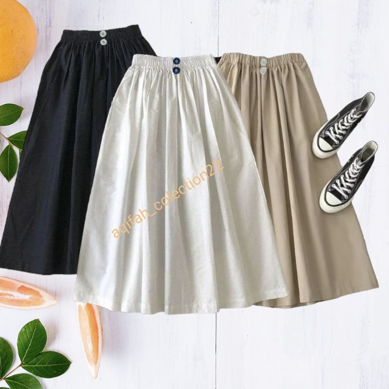 Jual rok crinkle anak perempuan 4-15 tahun rok kancing rok mayung rok ...