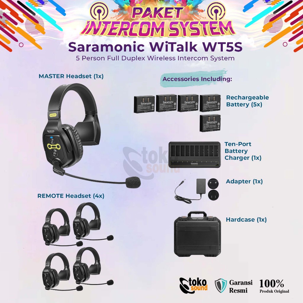 Jual Saramonic WiTalk WT5S - 5 Person Full Duplex Wireless Intercom ...