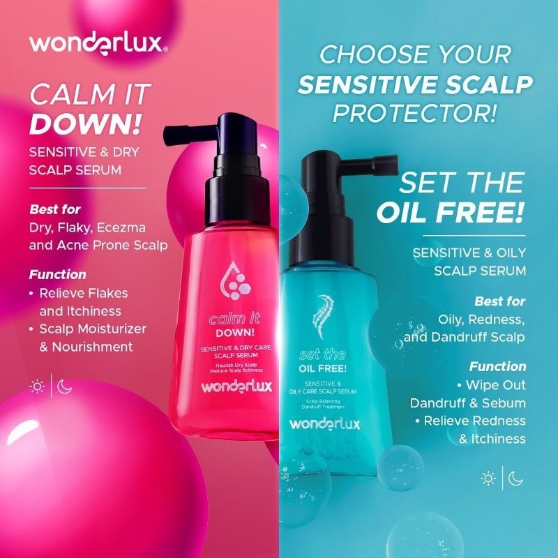 Jual WONDERLUX CALM IT DOWN|| SET THE OIL FREE SENSITIVE SCALP SERUM ...