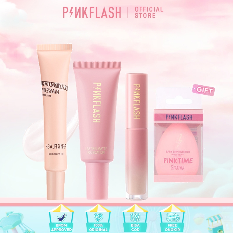 Jual PINKFLASH Face Makeup Set Matte Primer + Foundation + Concealer ...