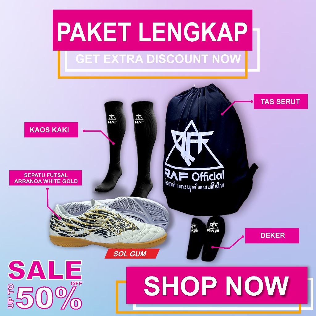 Jual RAF - Sepatu Futsal Arranoa Paket Lengkap | Shopee Indonesia