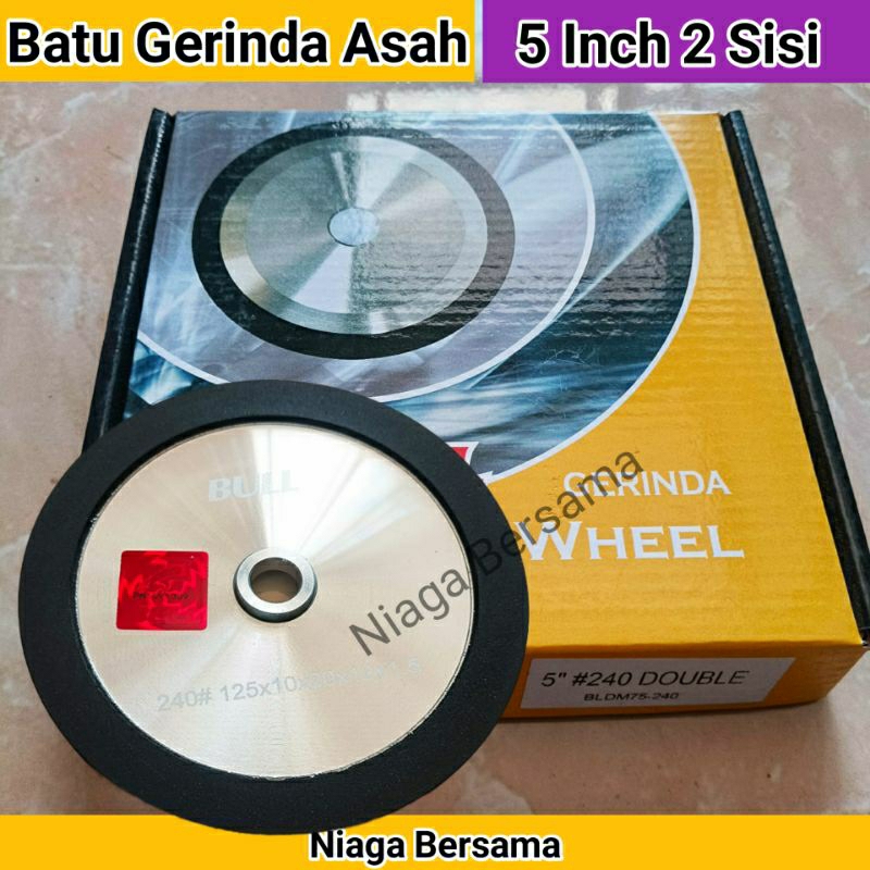 Jual Batu Gerinda Asah Dua Sisi Bull 5 Inchi Diamond Grinding Wheel ...