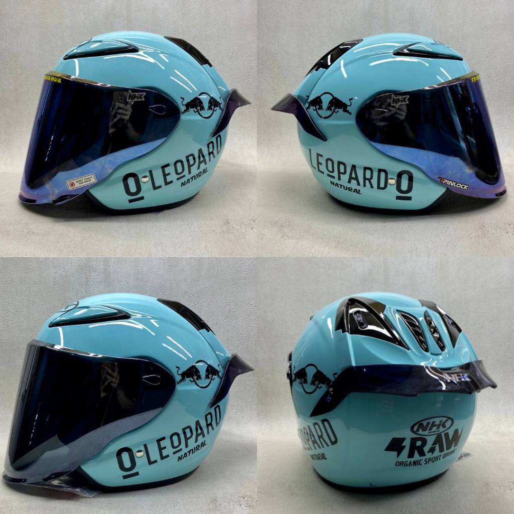 Jual NHK HELM R6 SOLID S BIRU TOSCA I PAKET GANTENG STIKER LEOPARD ...