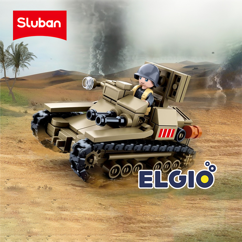 Jual Sluban Bricks Tentara Tank Perang Army Block Coklat M38 B0709 ...