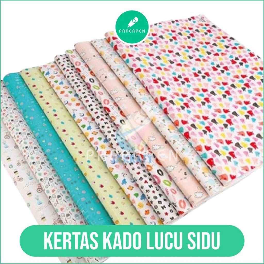 Jual Kertas Kado Sidu/Motif Random/Kertas Pembungkus Kado | Shopee ...