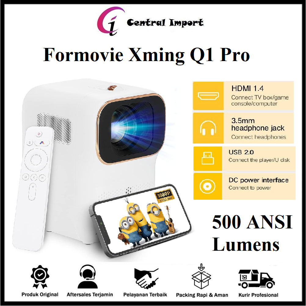 Jual Formovie Xming Q1 Pro Mini Projector 4K 500ANSI Lumens 1080P ...