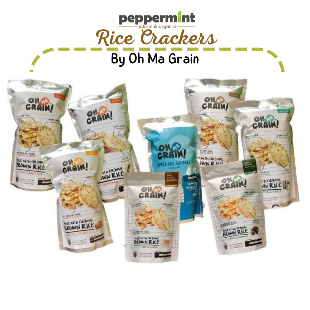 Jual Oh Ma Grain! Brown Rice Crackers / Cemilan Sehat Kerupuk Beras ...