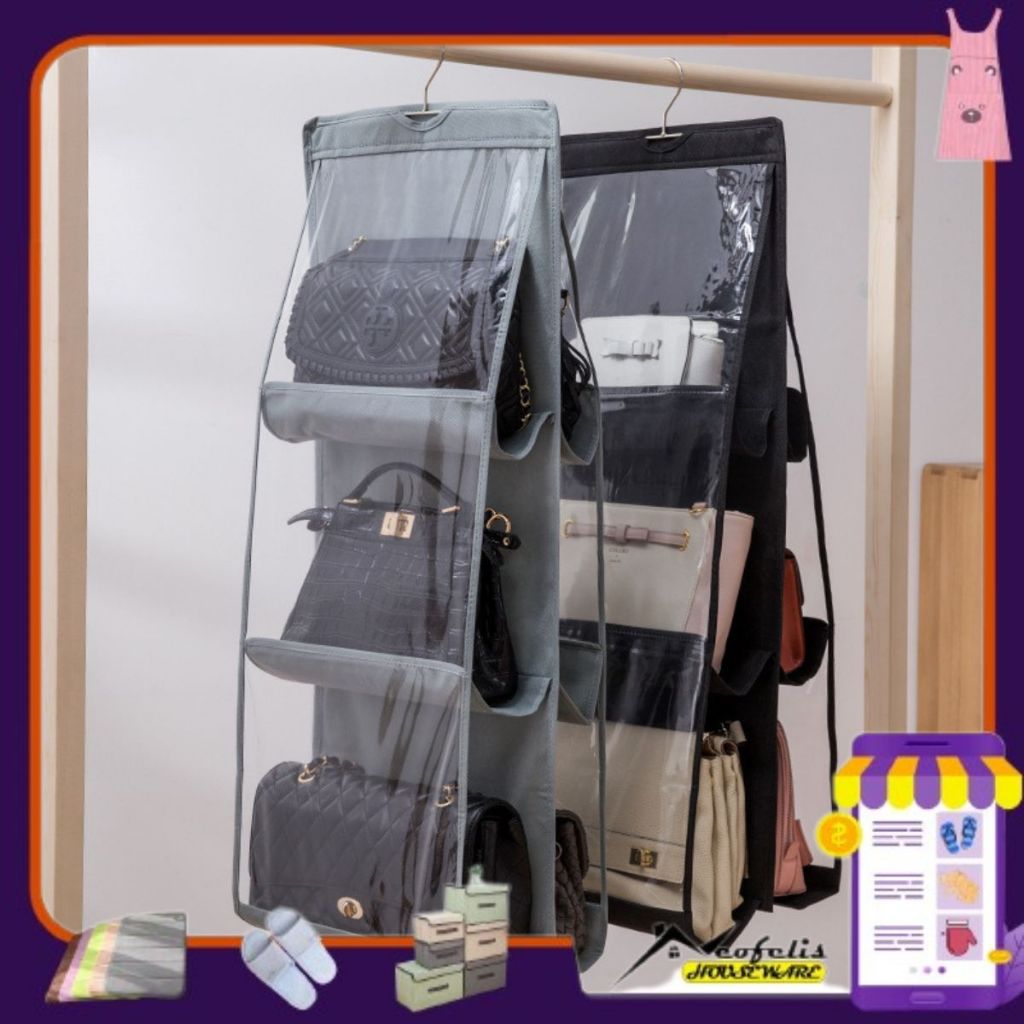 Jual Rak Gantung Tas 6 Sekat / Bag Storage PR0326 | Shopee Indonesia