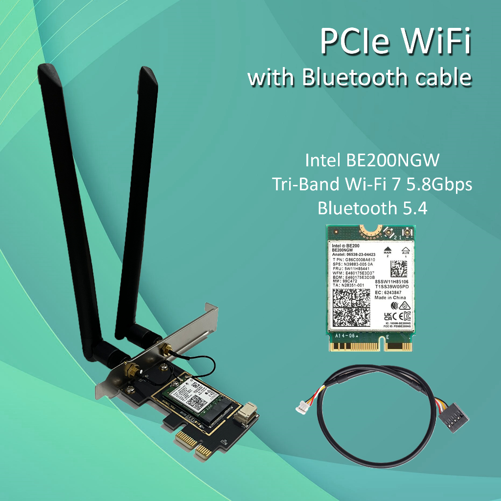 Jual PCIe x1 WiFi M.2 NGFF Wireless Card Set Bluetooth Adapter PCI ...