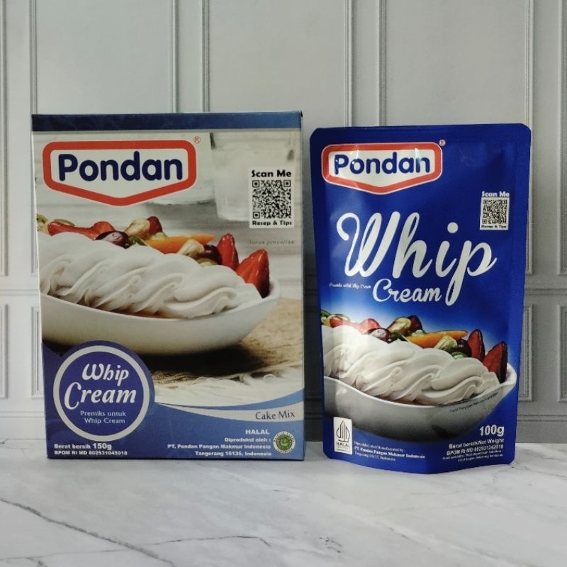 Jual pondan whipcream/ whip cream bubuk/whipping cream instan/pondan whipcream bubuk | Shopee ...
