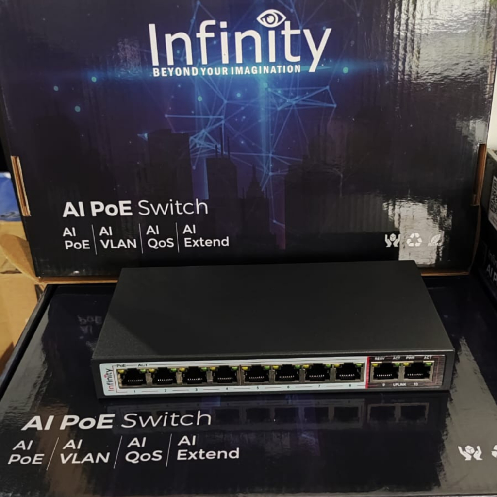 Jual Switch POE Infinity 8 Port HS0820P-U Fast Ethernet Switch RJ45 ...