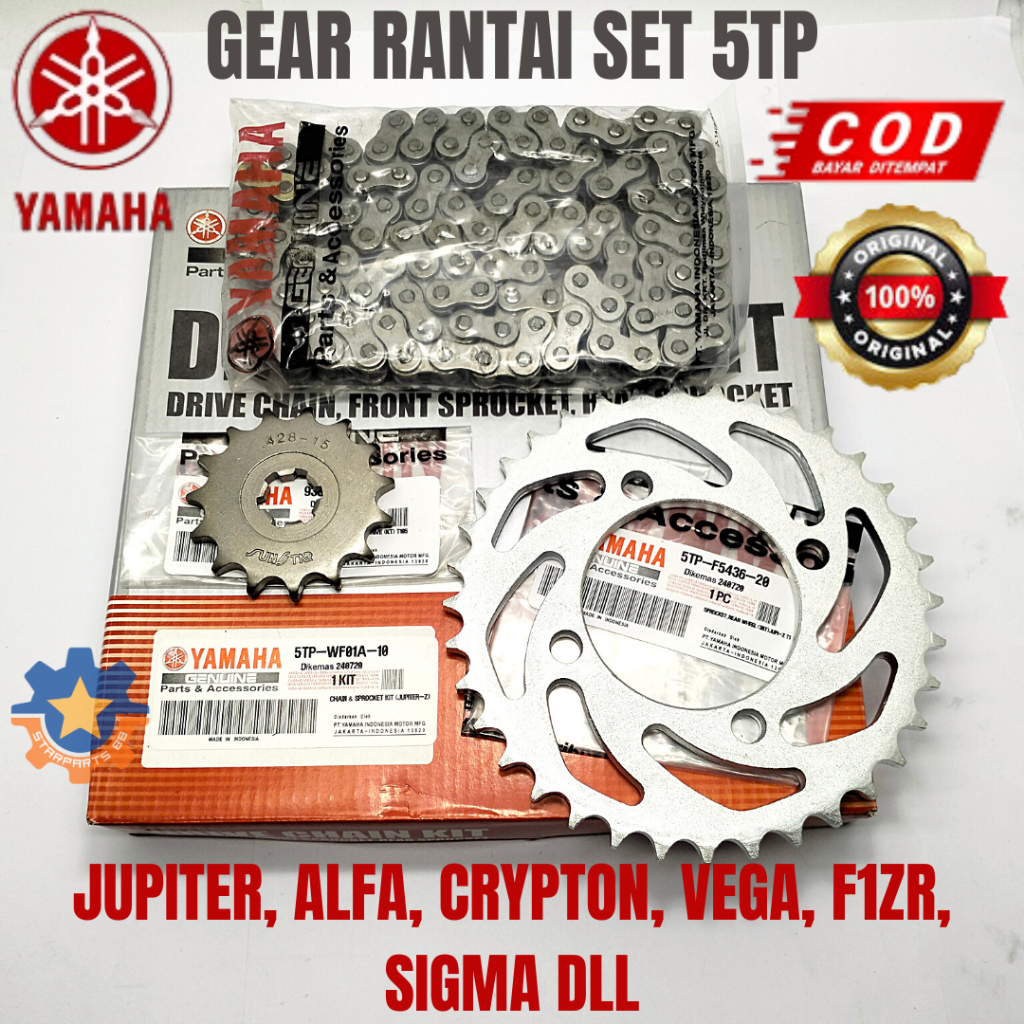 Jual GEAR RANTAI SET 5TP MOTOR YAMAHA JUPITER Z BURHAN VEGA R ALFA ...