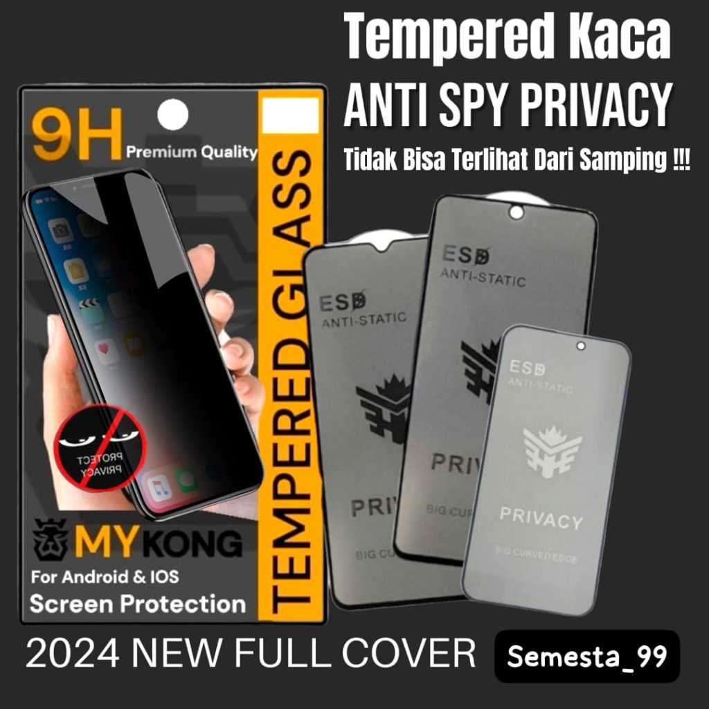 Jual TG Kaca Anti SPY PRIVASI MY KONG Redmi Note 14 5G 4G 13 5G 4G 13PRO 12 12PRO 11 11PRO 10 ...