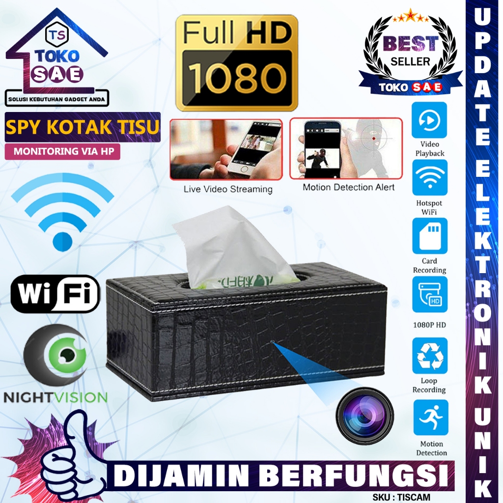 Jual Spy Camera CCTV Wifi Full HD 1080P Kamera Box Kotak Tempat Tisu ...
