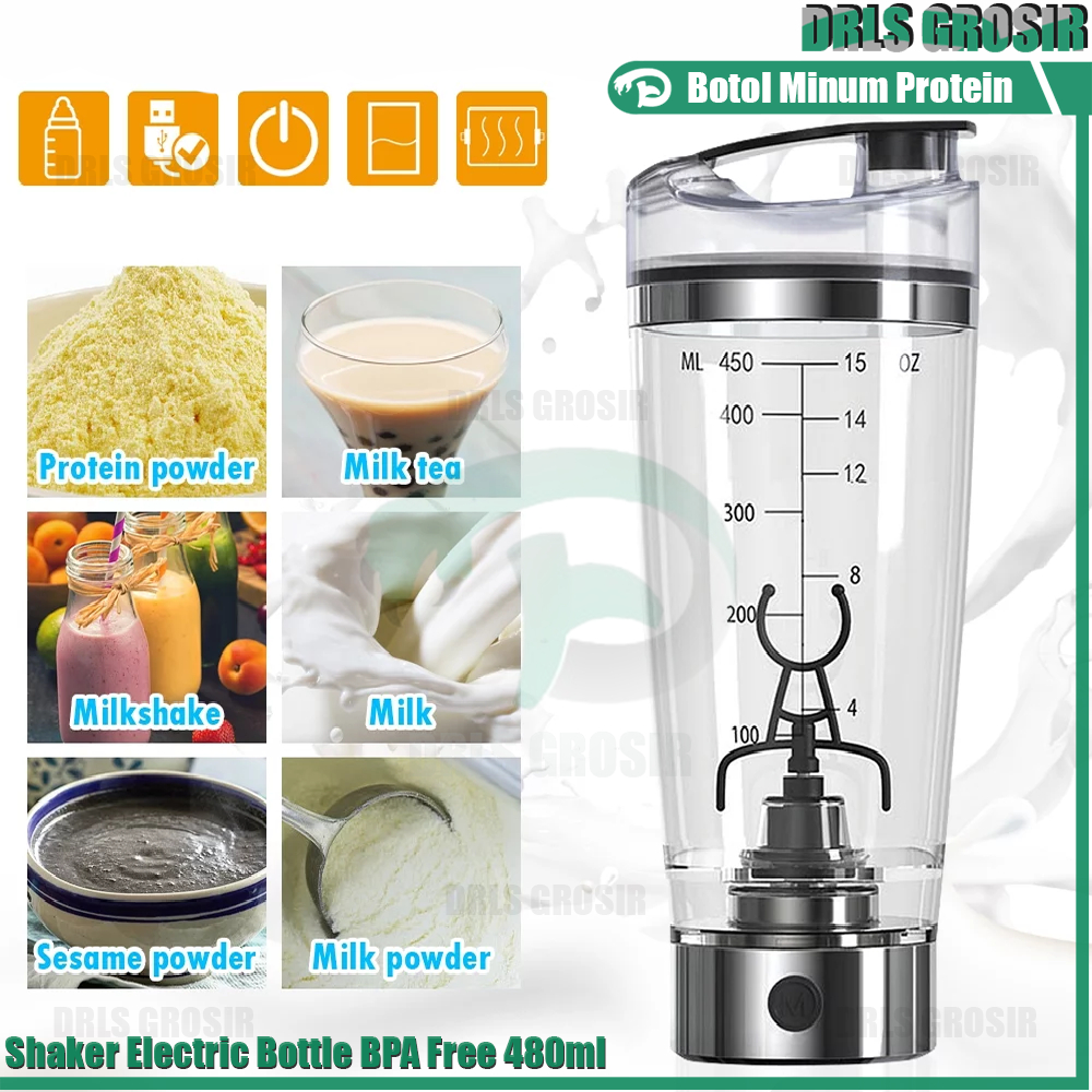 Jual Botol Minum Shaker Portable Otomatis Protein Electric 450ml ...