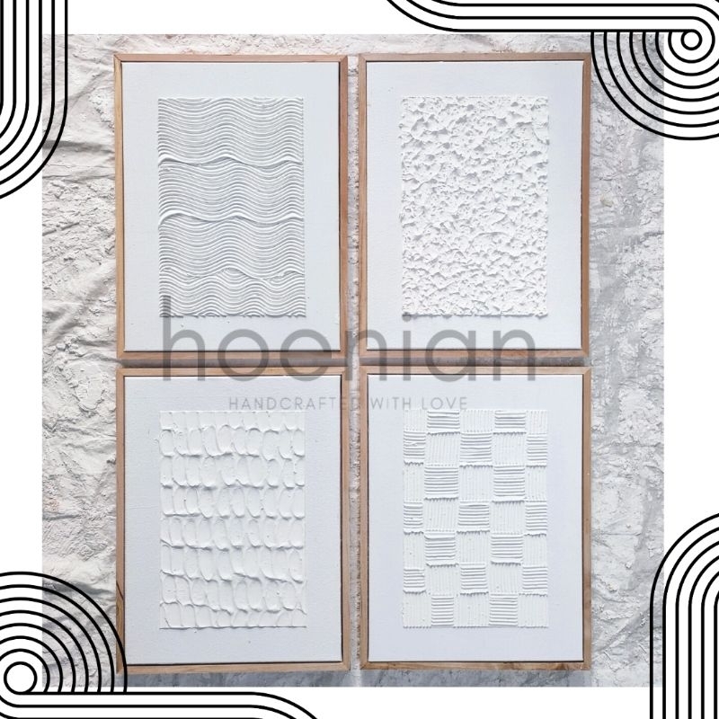 Jual Textur art aet of 4 , hiasan dinding aesthetic , wall dekor ...