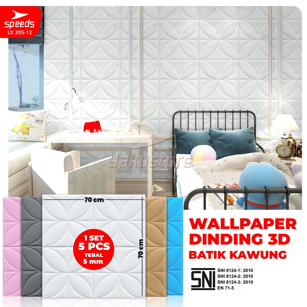 Jual SPEEDS SNI Wallpaper Dinding Roll Wallpaper Kamar 3d Stiker Foam ...