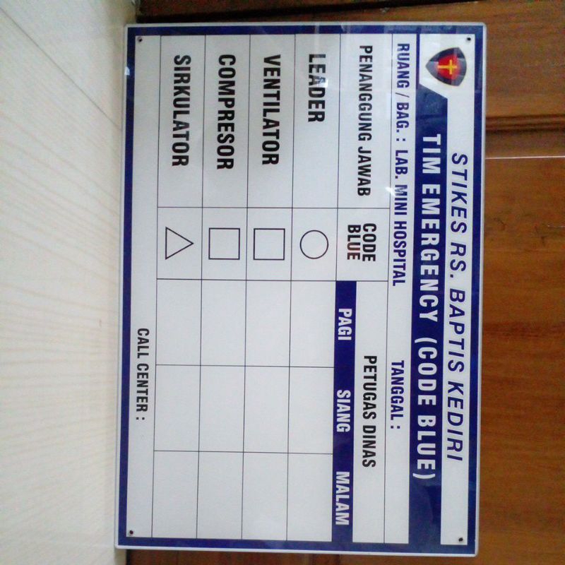 Jual Papan Jadwal Tim Bencana Blue Code Dengan Nama | Shopee Indonesia