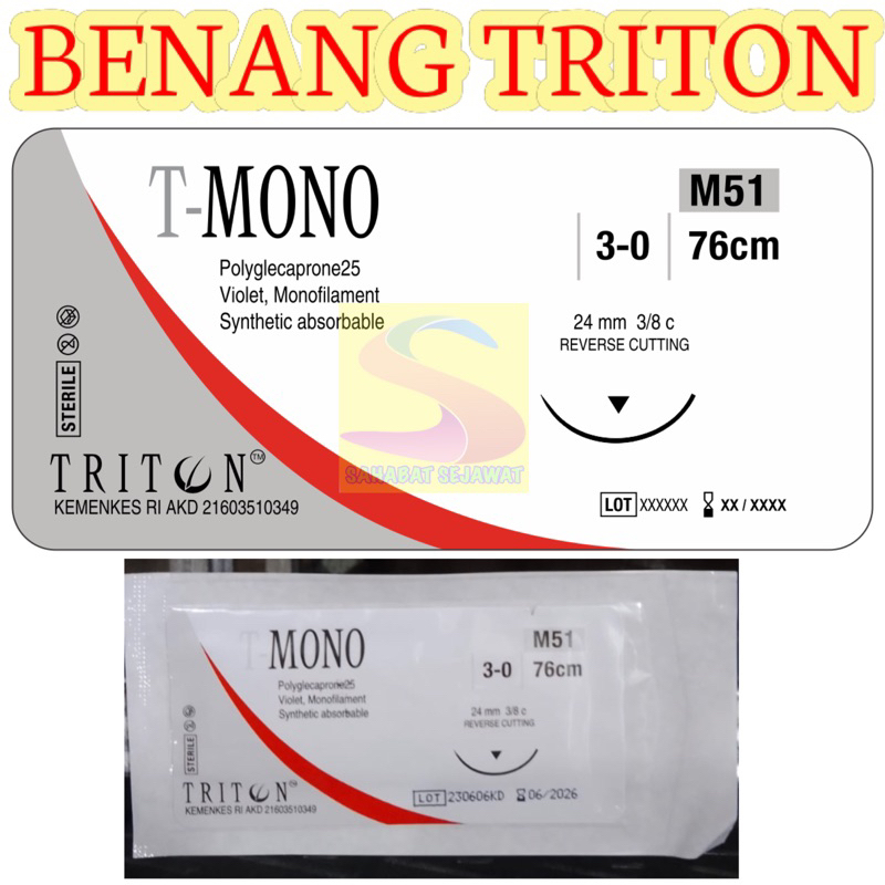 Jual BENANG TRITON M51 T-MONO POLYGLECAPRONE25 (3-0) ECERAN. | Shopee ...