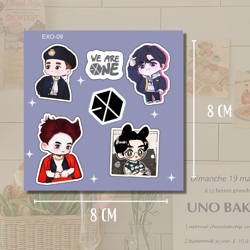 Jual Stiker EXO kartun cute | Stiker Kpop | PART 2 ANTI AIR LUNTUR ...