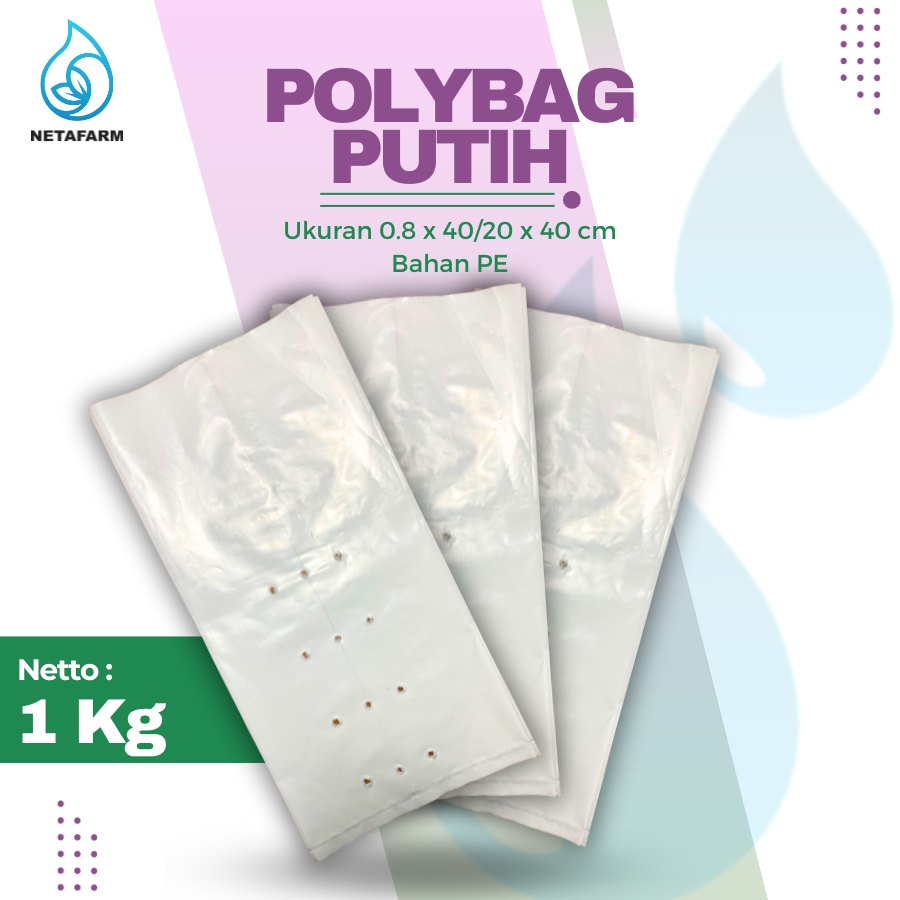 Jual Polybag Putih Ukuran 0.8 x 40/20 x 40 cm - 1 Kg | Shopee Indonesia
