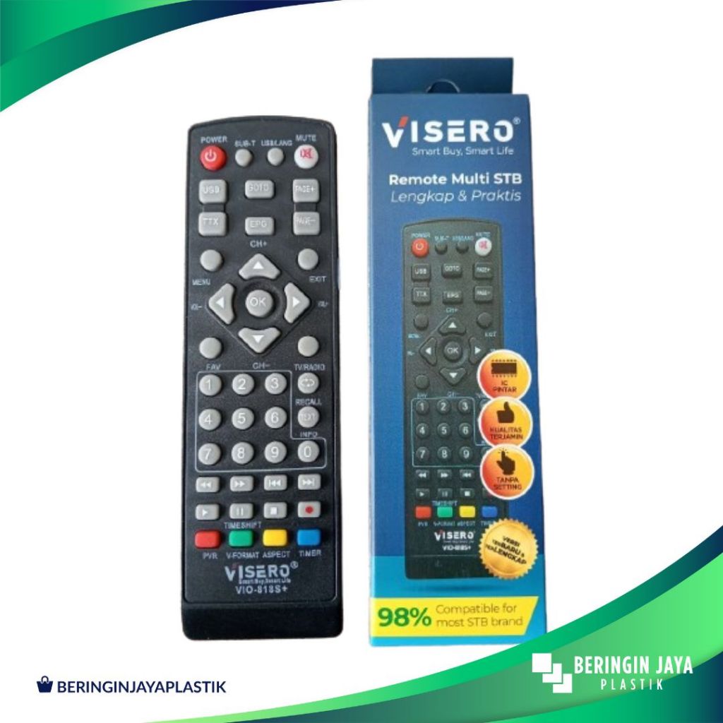 Jual Remote STB Visero VIO 818S Remot Set Top Box Multi VIO 818S ...