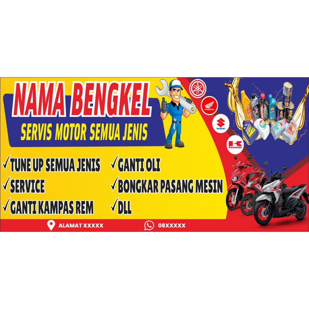 Jual Spanduk Bengkel / Banner Bengkel Motor / Baliho Bengkel / Banner ...