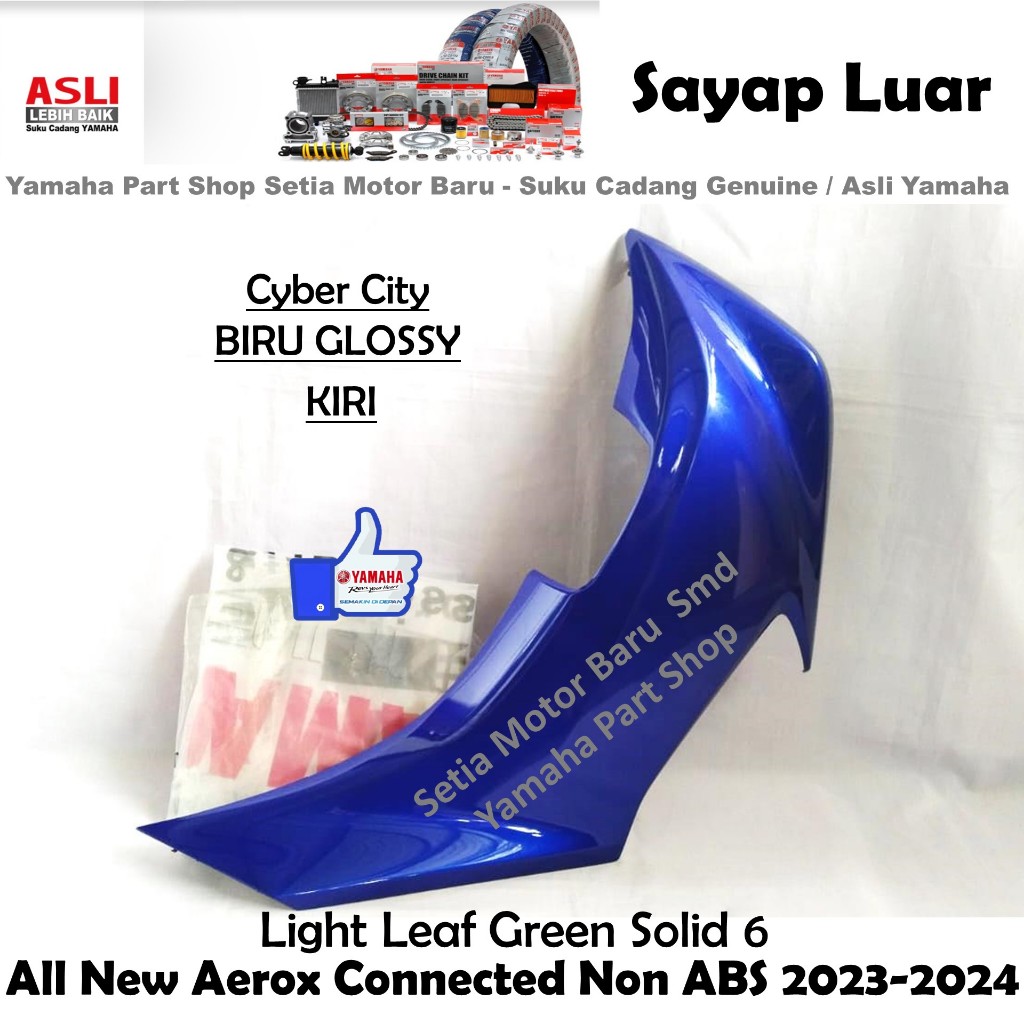 Jual Cover Cowling Sayap Luar Kiri Biru Glossy All New Aerox Cyber City ...