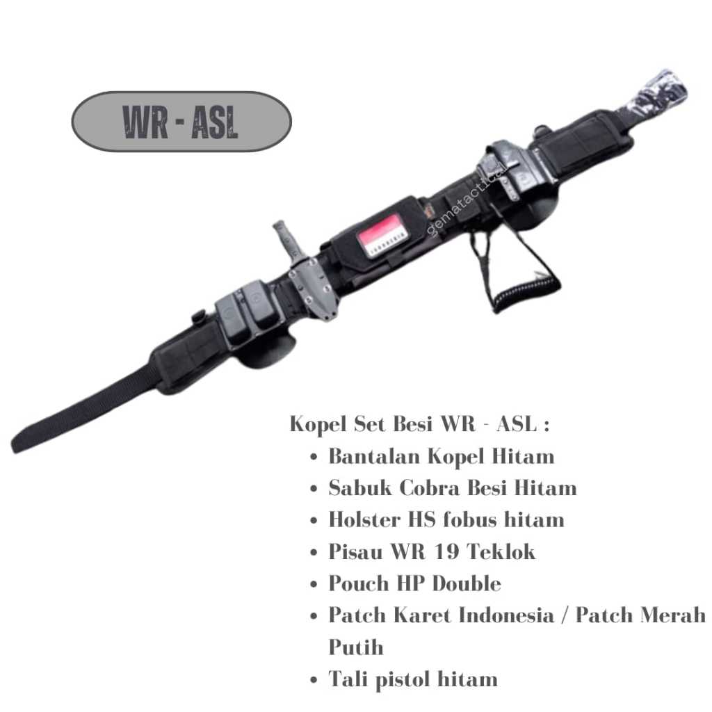 Jual Kopel Set Besi Full Set / Kopel Tactical Hitam Full Set / Kopel ...
