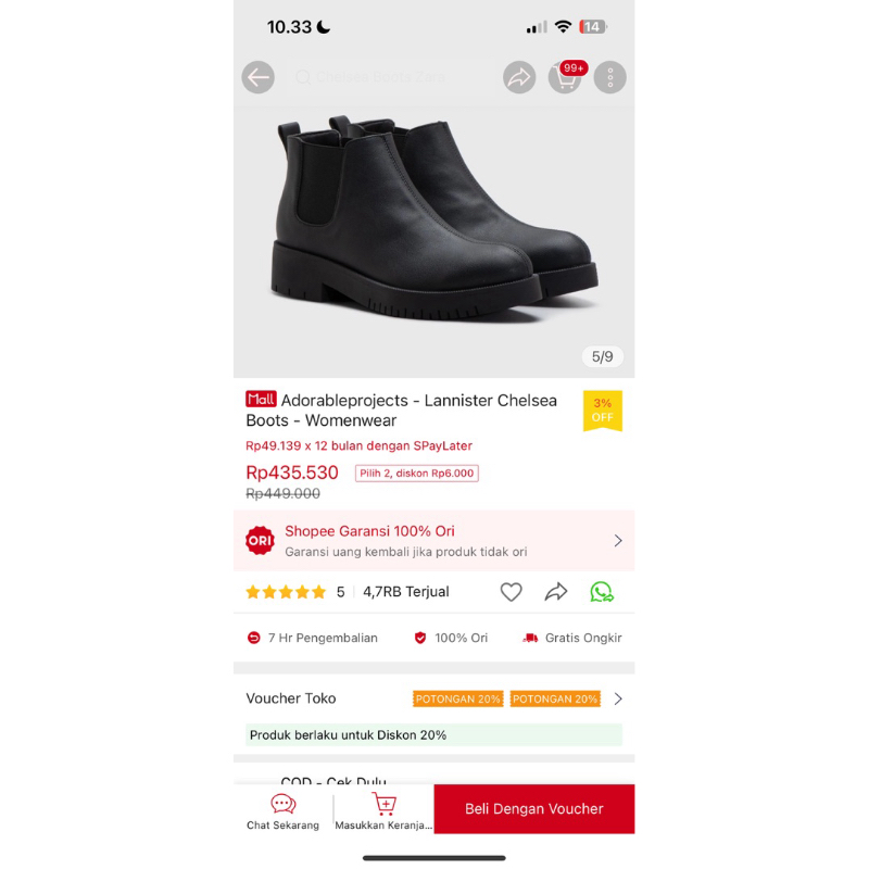 Jual adorable projects preloved chelsea boots lannister | Shopee Indonesia