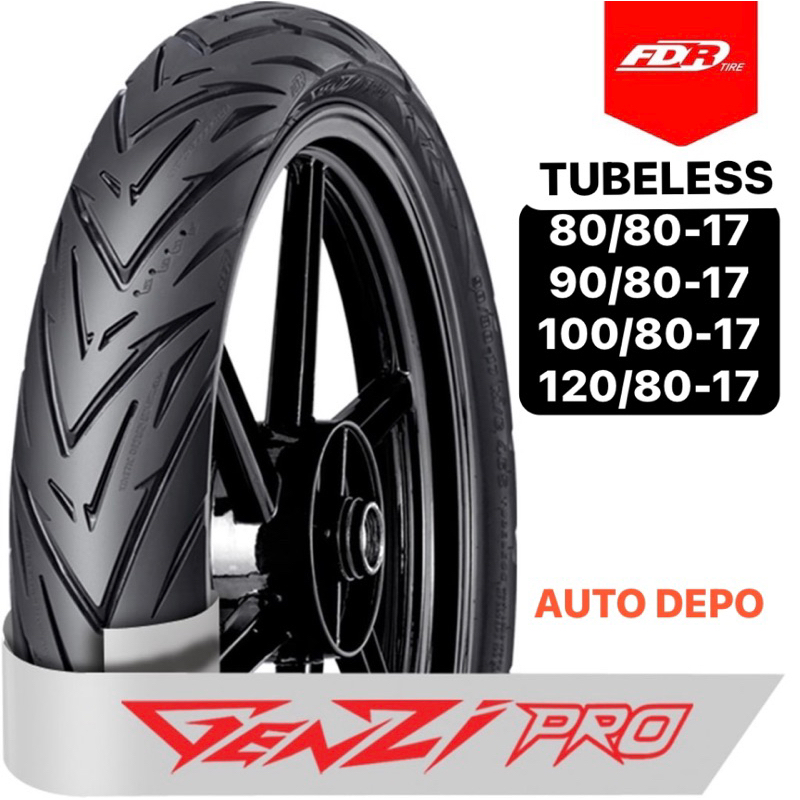 Jual BAN LUAR MOTOR FDR GENZI PRO RING 17 UK 80/80 90/80 100/80 120/80 TUBELESS | Shopee Indonesia