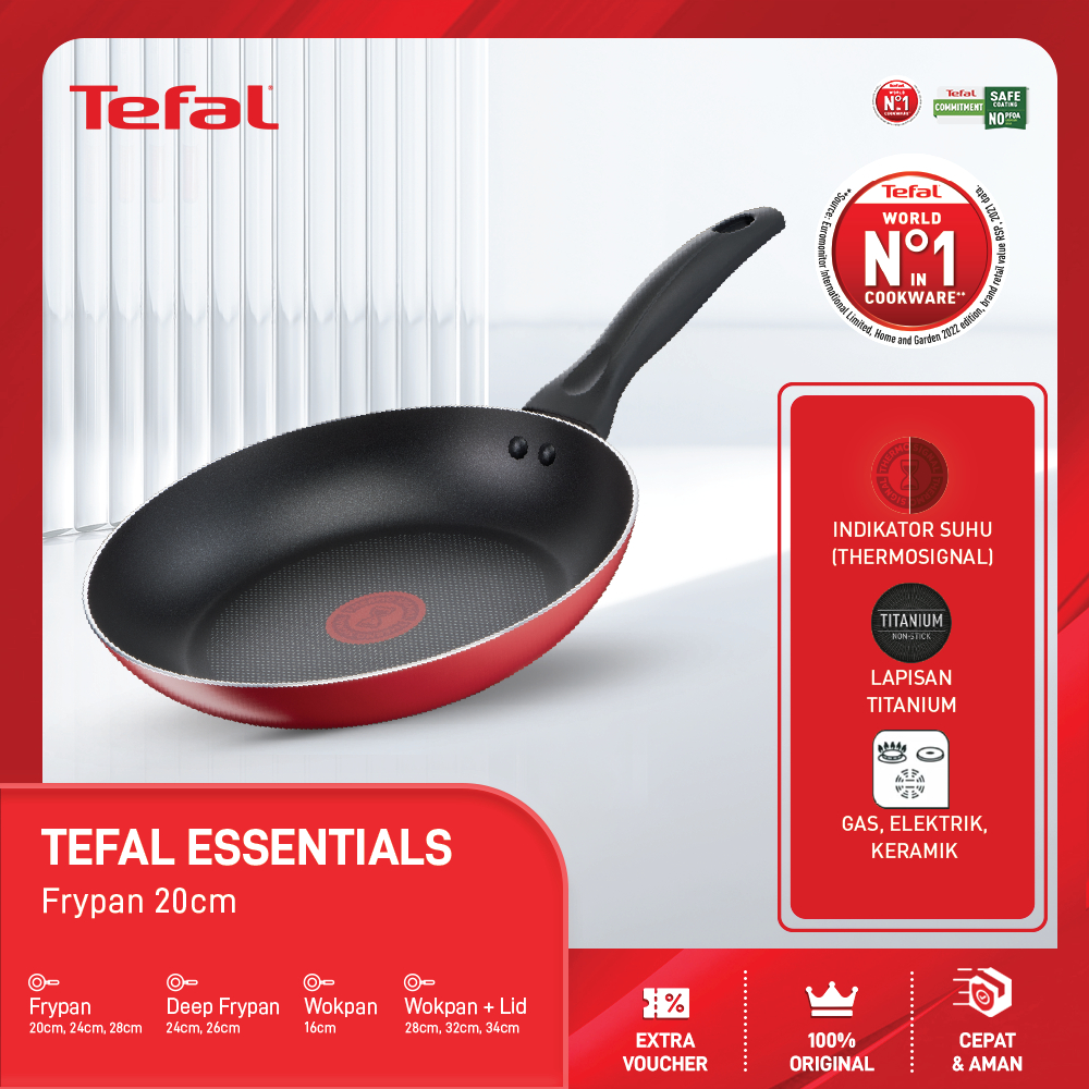 Jual Tefal Essentials Frypan 20cm Panci Wajan Anti Lengket | Shopee Indonesia