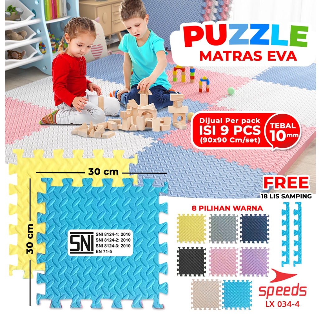 Jual SPEEDS Matras Evamat 30x30cm 10mm isi 9pc Matras Puzzle Karpet Puzzle Matras Alas Lantai ...