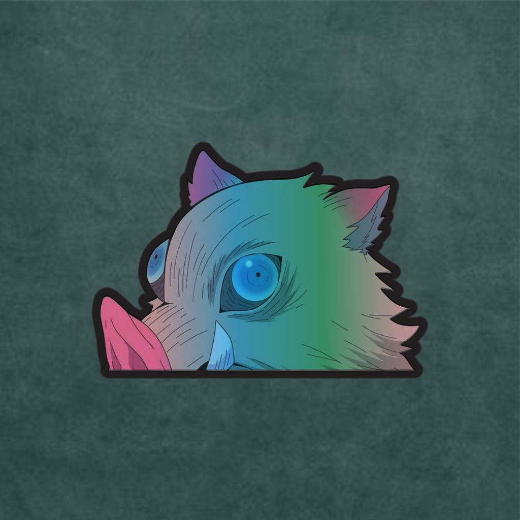 Jual Stiker Anime Hologram Inosuke Demon Slayer Case Hp dan Laptop 7 Cm ...