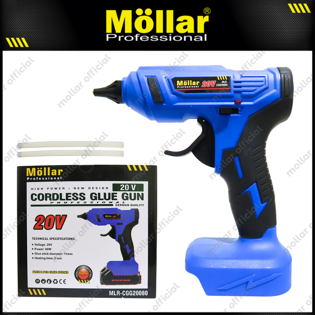Jual MOLLAR CGG20080-U Cordless Glue Gun Baterai 20V Unit Only Lem ...