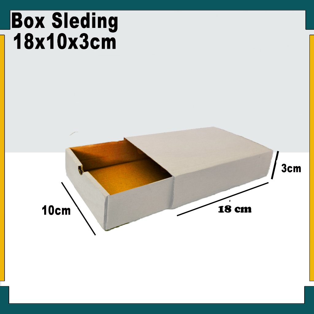 Jual (PAKET 10PCS) Box Sleding 18x10x3 cm/Kardus Polos/Karton/Slide Box ...