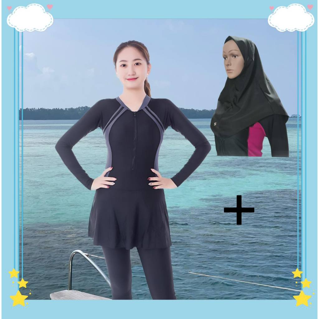 Jual Baju renang / dewasa / hijab muslim / lengan panjang / celana ...