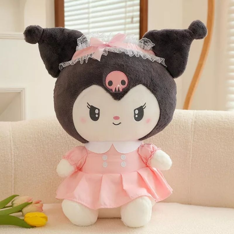 Jual Boneka Kuromi 35cm Stuffed toys Bahan Plush Pakai baju lucu imut ...