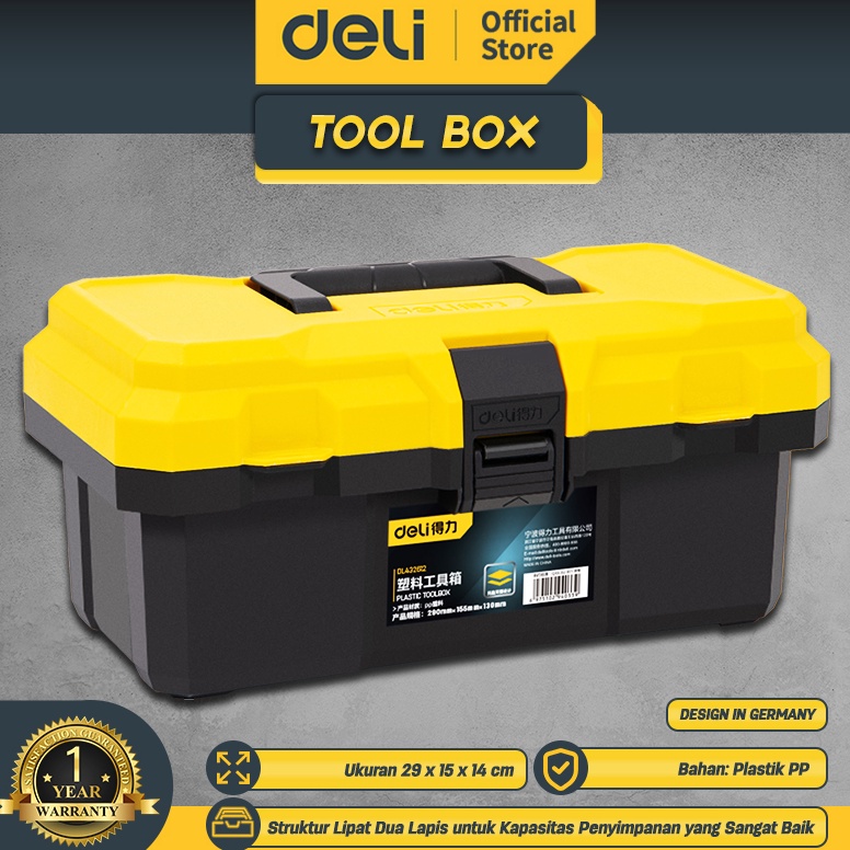 Jual Harga Termurah?? Deli Tool box / Kotak Perkakas Plastik 12" Kuat 2 ...