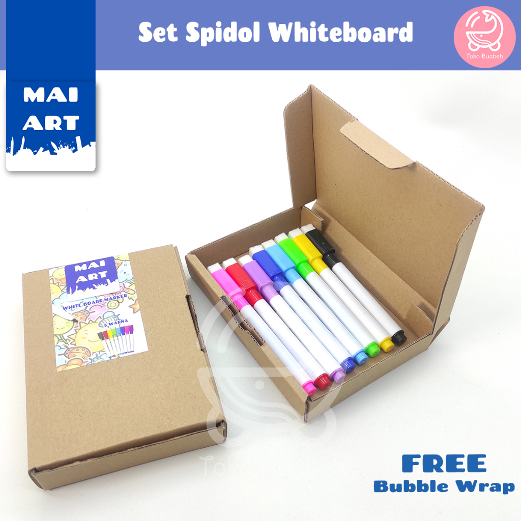 Jual Mai Art Set Spidol Mini Whiteboard 8 Warna Wipe Clean bisa dihapus ...
