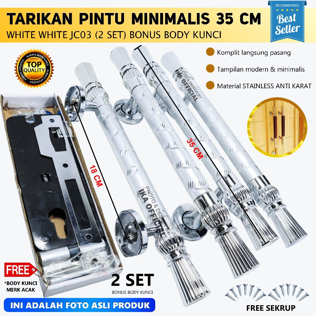 Jual HANDLE PINTU RUMAH 33 CM STAINLESS ANTI KARAT MEWAH MINIMALIS ...