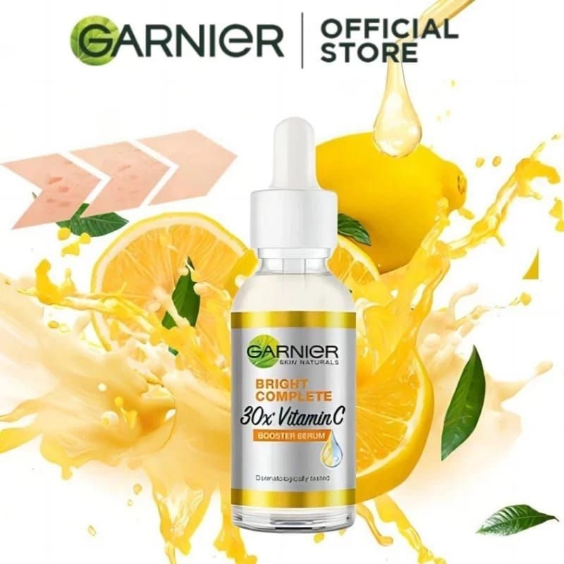 Jual Garnier bright completed vitamin c 30× booster serum 30ml/skincare perawatan | Shopee Indonesia
